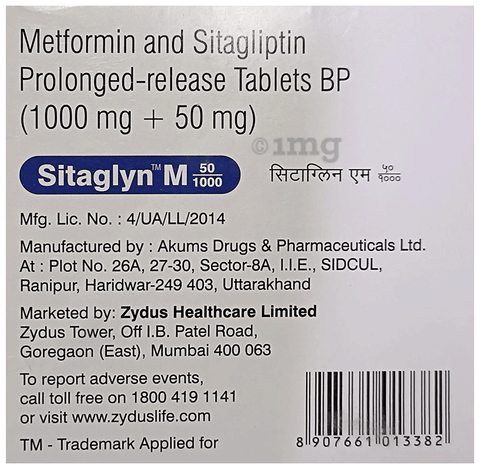 Buy Sitaglyn M 50/500 Tablet PR Online: View Uses, Side Effects, Price ...