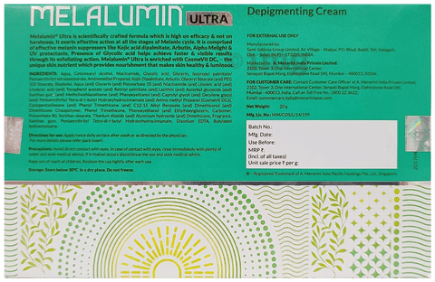 Melalumin Ultra Depigmenting & Skin Lightening Cream: Buy tube of 20.0 ...