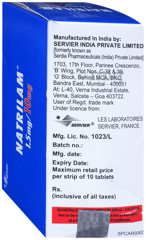 Buy Natrilam 10 Tablet SR Online: View Uses, Side Effects, Price ...