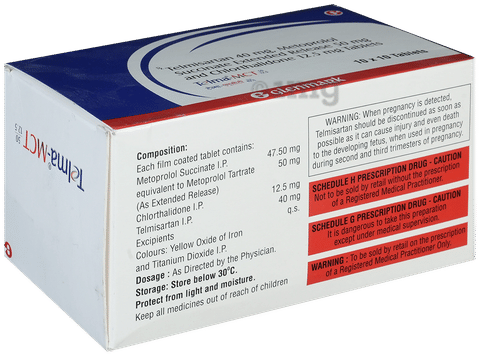 Buy Telma-MCT 50/12.5 Tablet ER Online: View Uses, Side Effects, Price ...
