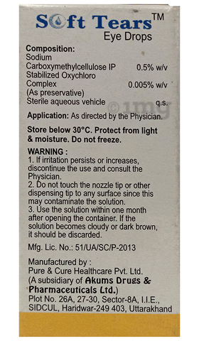 tear drops eye drops composition