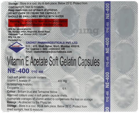 Buy NE 400 Soft Gelatin Capsule Online: View Uses, Side Effects, Price ...