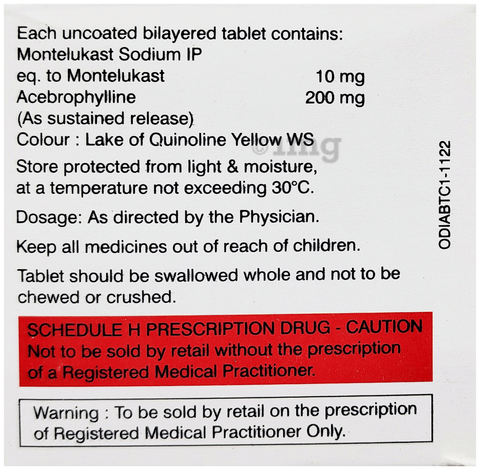 Buy Odimont AB 200mg/10mg Tablet Online: View Uses, Side Effects, Price ...