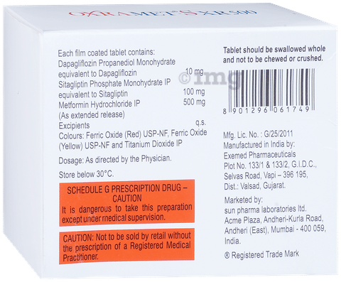 Buy Oxramet-S XR 500 Tablet ER Online: View Uses, Side Effects, Price ...