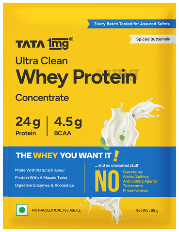 Ultra Clean Whey Protein (Concentrate+Isolate) | 24g Protein, 5.6g BCAA ...