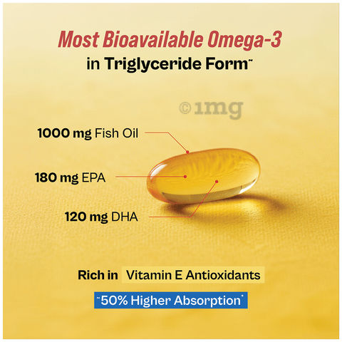 Salmon Omega 3 Fish Oil 1000mg Capsule | High absorption | Helps manage ...
