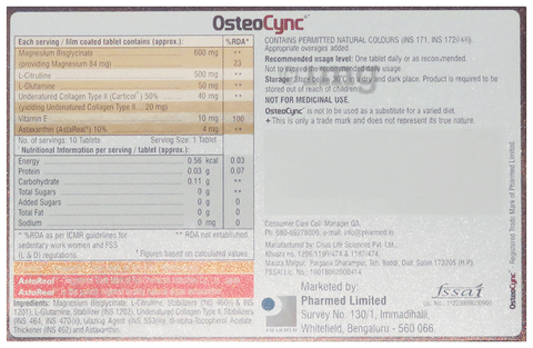 Osteocync Tablet | Joint Pain Relief & Cartilage Support: Buy strip of ...