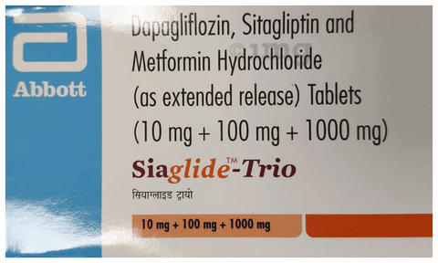 Buy Siaglide-Trio 10mg/1000mg/100mg Tablet ER Online: View Uses, Side ...