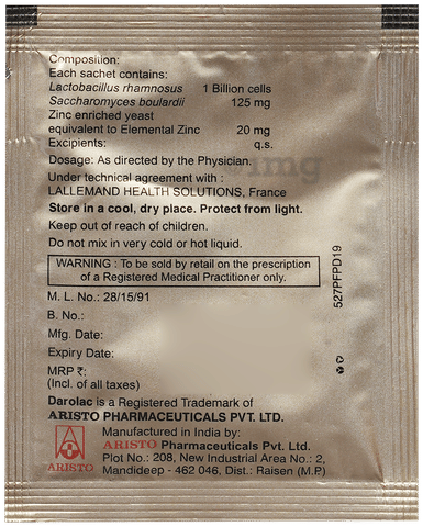 Buy Darolac-Z Sachet 2gm Online: View Uses, Side Effects, Price ...