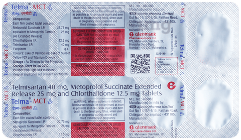 Buy Telma-MCT 25/12.5 Tablet ER Online: View Uses, Side Effects, Price ...