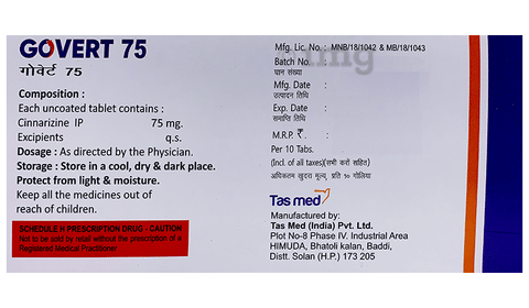 Buy Govert 75 Tablet Online: View Uses, Side Effects, Price ...