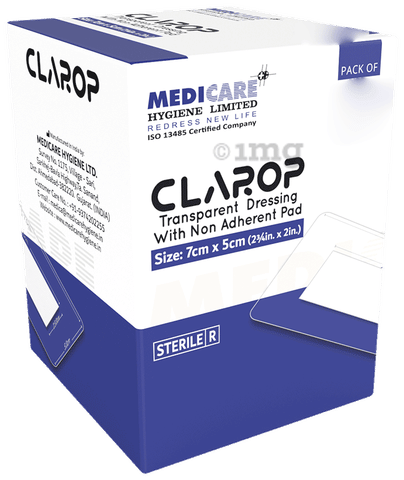 Medica Clarop Transparent Dressing with Non Adherent Pad 5cm x 7cm: Buy ...