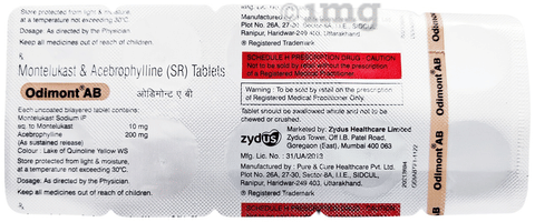 Buy Odimont AB 200mg/10mg Tablet Online: View Uses, Side Effects, Price ...