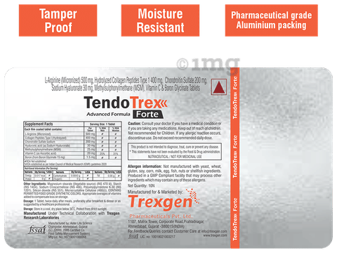 Trexgen Tendotrex Forte Tendon, Joint & Ligament Care Tablet: Buy strip ...