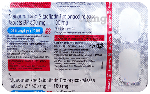 Buy Sitaglyn M 100/500 Tablet PR Online: View Uses, Side Effects, Price ...