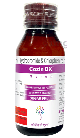 Buy Cozin DX Syrup Sugar Free Online: View Uses, Side Effects, Price ...