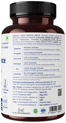 Singular Insulin Balance Capsule: Buy bottle of 60.0 capsules at best ...