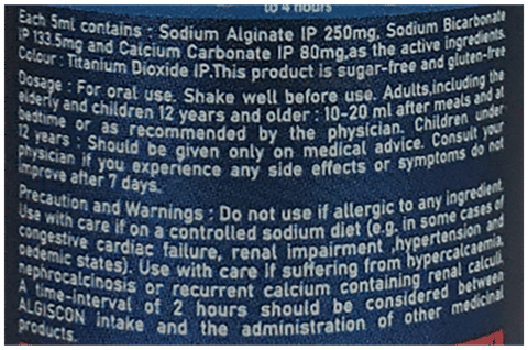 Buy Algiscon Oral Suspension Paan Mint Sugar Free Online: View Uses ...