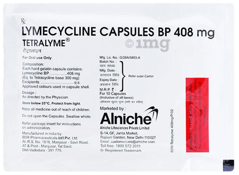 Buy Tetralyme 408mg Capsule Online: View Uses, Side Effects, Price ...