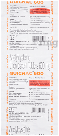 Buy Quicnac 600 Effervescent Tablet Orange Sugar Free Online: View Uses ...