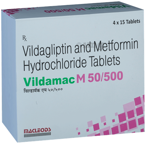 Buy Vildamac M 50/500 Tablet Online: View Uses, Side Effects, Price ...
