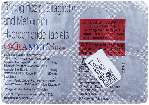 Buy Oxramet-S IR 5/50/500 Tablet Online: View Uses, Side Effects, Price ...