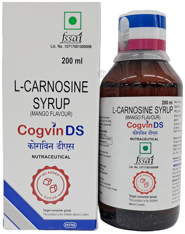 Cogvin DS Syrup Mango Sugar Free: Buy bottle of 200.0 ml Syrup at 𝗯𝗲𝘀𝘁 ...