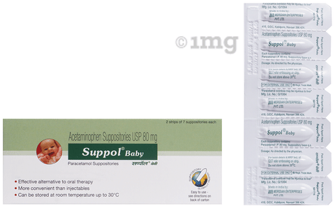 Buy Suppol Baby Suppository (7 Each) 80mg Online: View Uses, Side ...