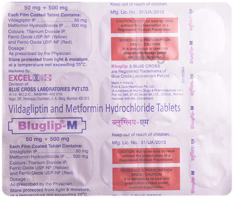 Buy Bluglip M 500mg/50mg Tablet Online: View Uses, Side Effects, Price ...
