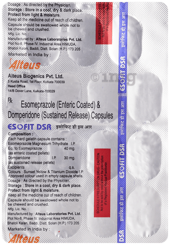 Buy Esofit D 30mg/40mg Capsule SR Online: View Uses, Side Effects ...