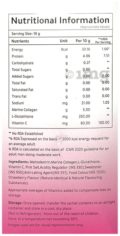 Vexora Collagen + Vitamin C + Glutathione Sachet (10gm Each) Strawberry ...