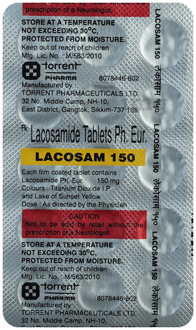 Buy Lacosam 150 Tablet Online: View Uses, Side Effects, Price ...