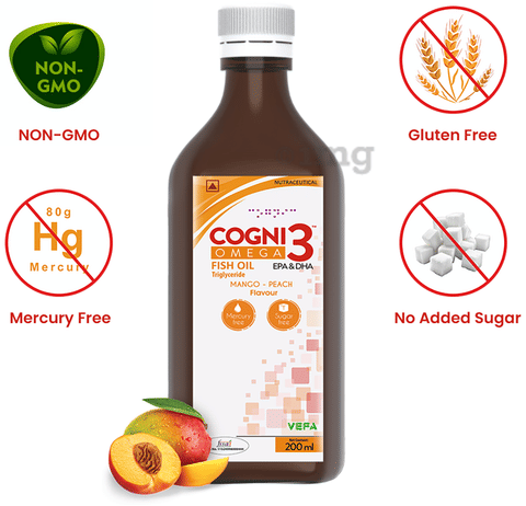 Cogni 3 Syrup with Omega 3 Fish Oil (EPA & DHA) | Sugar-Free | Flavour ...