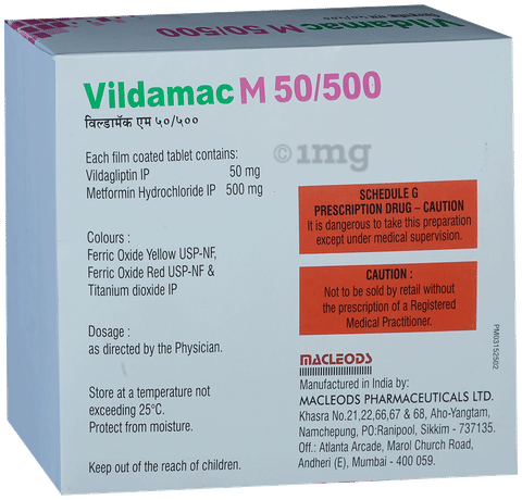 Buy Vildamac M 50/500 Tablet Online: View Uses, Side Effects, Price ...