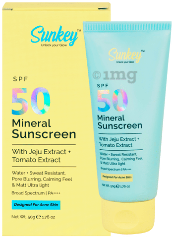 Sunkey SPF 50 PA++++ Mineral Sunscreen: Buy tube of 50.0 gm Cream at ...