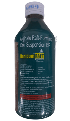 Buy Ranidom Raft Syrup Peppermint Sugar Free Online: View Uses, Side ...