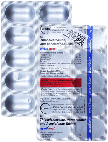 Buy Myoril Maxx 4mg/100mg/325mg Tablet Online: View Uses, Side Effects ...