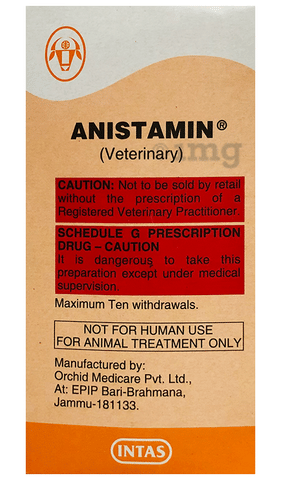 Buy Anistamin 10mg Pet Injection Online: View Uses, Side Effects, Price ...