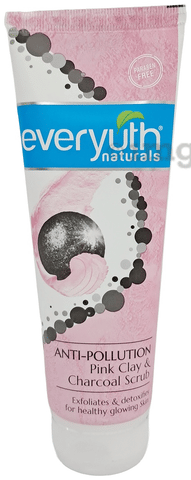 Everyuth Naturals Anti Pollution Pink Clay & Charcoal Scrub | For All ...