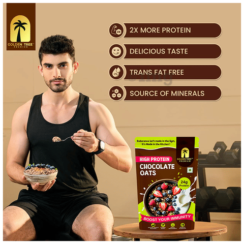 Golden Tree Premium High Protein Oats Chocolate: Buy packet of 1.0 kg ...