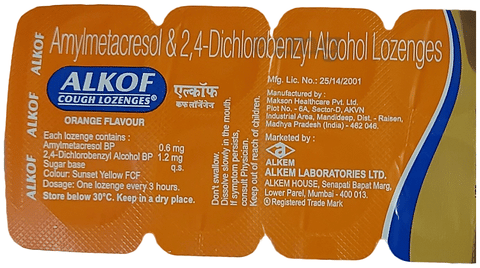 Buy Alkof Cough Lozenges Orange Online: View Uses, Side Effects, Price ...