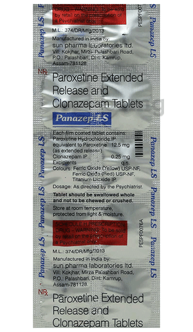 Buy Panazep LS 12.5mg/0.25mg Tablet Online: View Uses, Side Effects ...