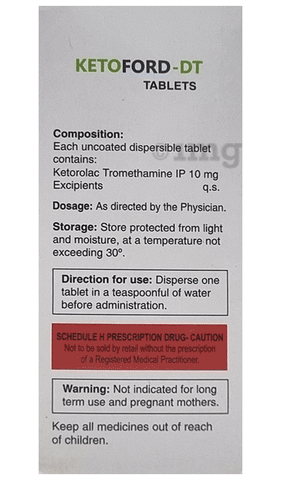 Buy Ketoford 10mg Tablet DT Online: View Uses, Side Effects, Price ...