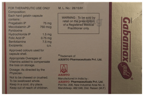 Buy Gabamax Gold Capsule Online: View Uses, Side Effects, Price ...