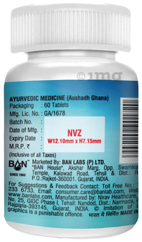Ban Labs Amruta (Giloy) Ghan Tablet (A.B.): Buy bottle of 60.0 tablets ...
