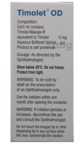 Buy Timolet OD BKC free Eye Drop Online: View Uses, Side Effects, Price ...