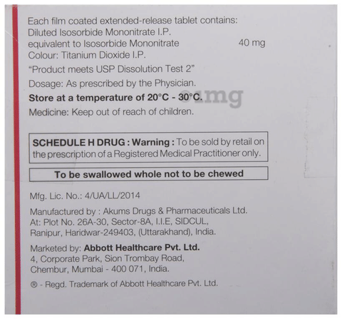 Buy Ismo Retard Tablet ER Online: View Uses, Side Effects, Price ...
