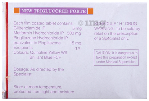 Buy New Triglucored Forte Tablet Online: View Uses, Side Effects, Price ...