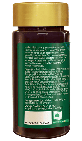 Zandu Livital Liver Tablet | Clinically Proven for Liver Detox & Health ...