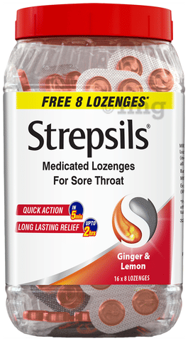 Strepsils Medicated Throat Lozenges | For Sore Throat | Flavour Ginger ...